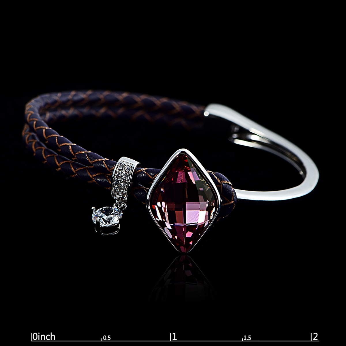 Designer Platinum Plated Purple Fashion Bangle with No-Risk Return