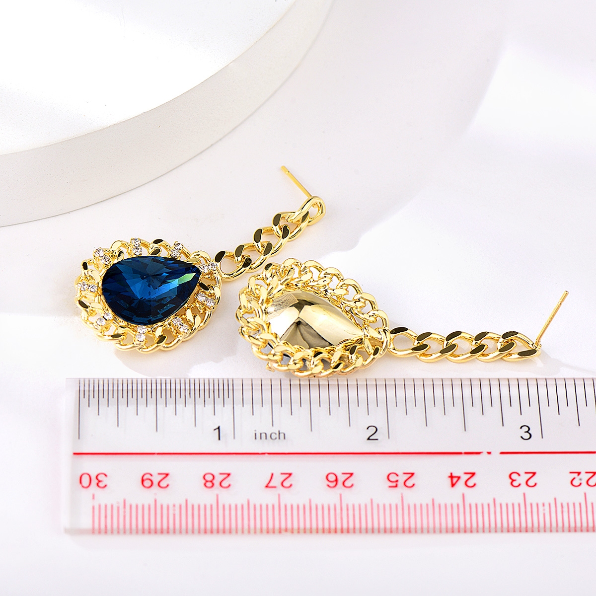 Stylish Small Blue Dangle Earrings