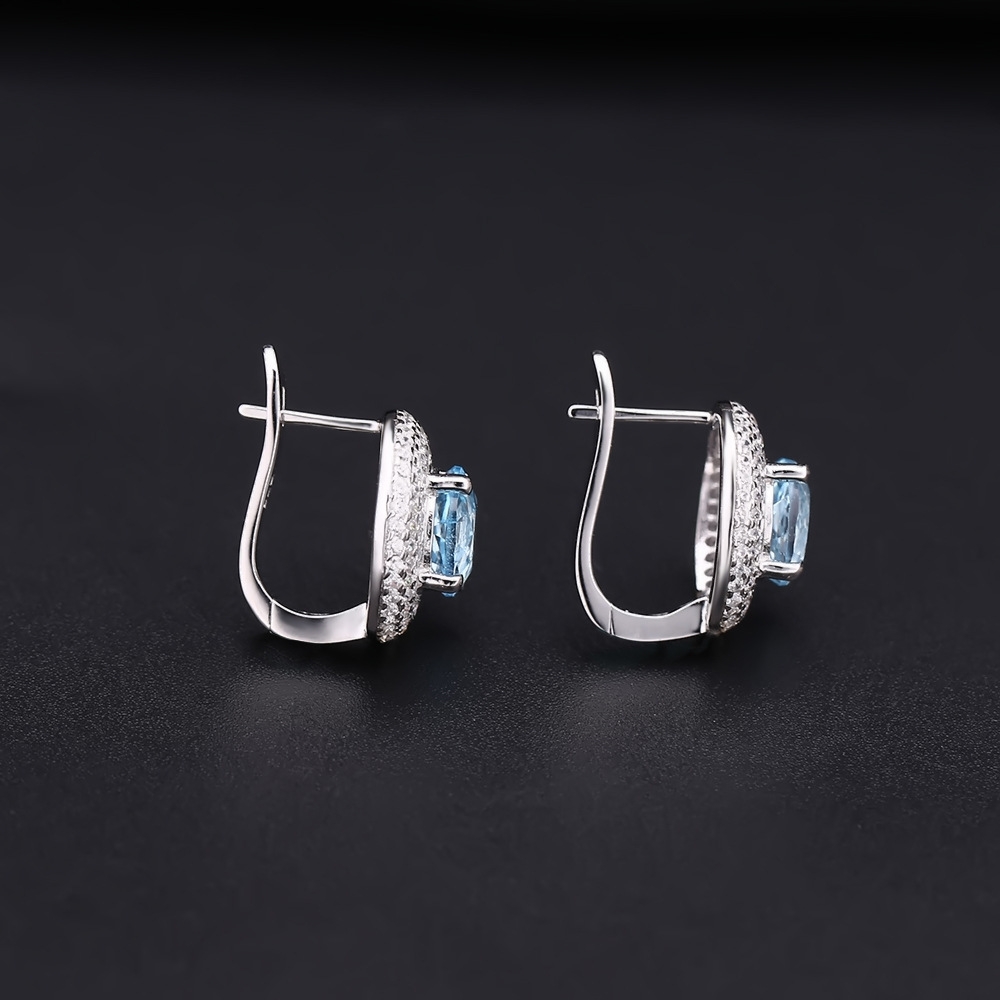 Medium Platinum Plated Stud Earrings of Original Design