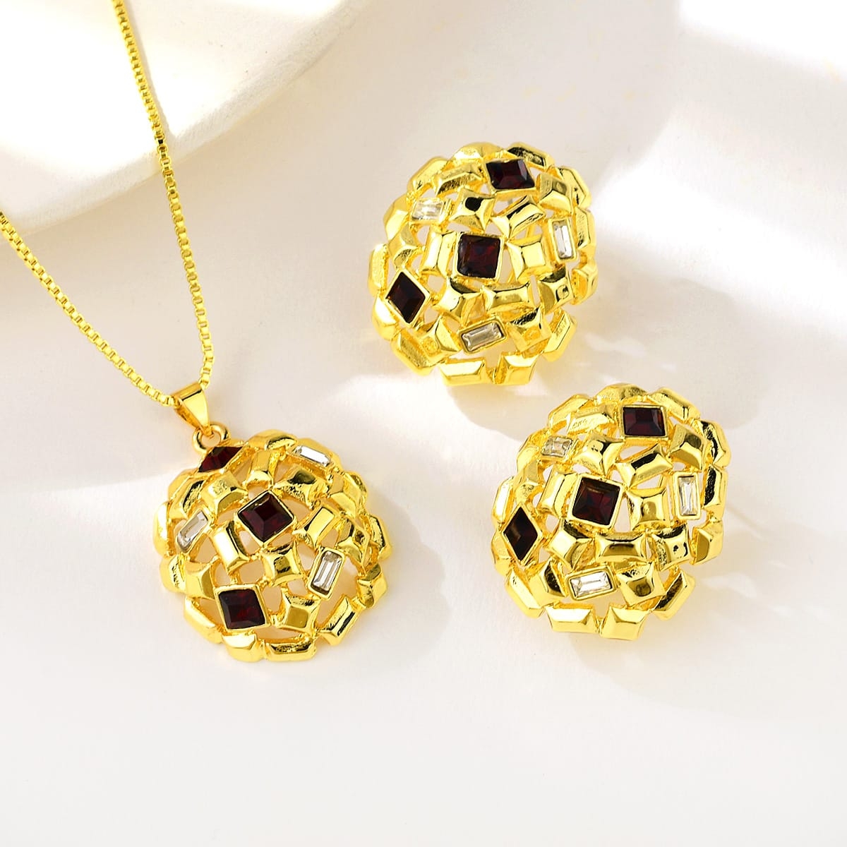 Great Artificial Crystal Irregular 2 Piece Jewelry Set